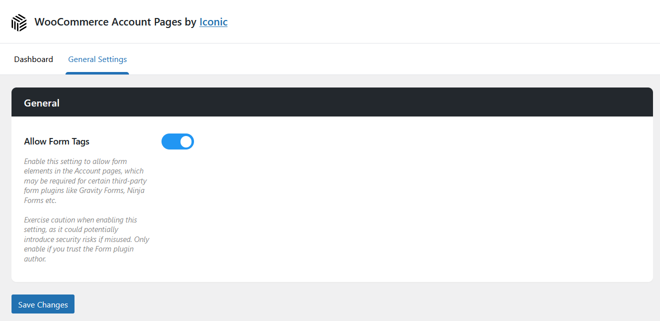 How to allow form/script tags in your account pages - Iconic